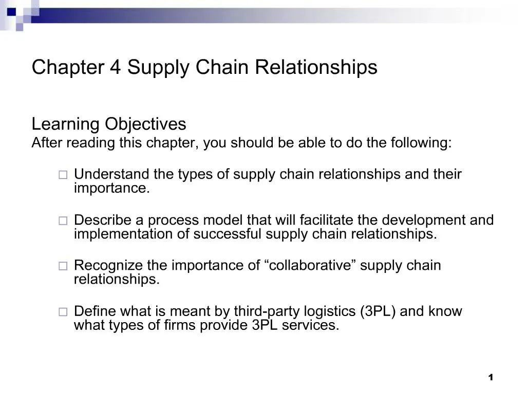 PPT - Chapter 4 Supply Chain Relationships PowerPoint Presentation ...