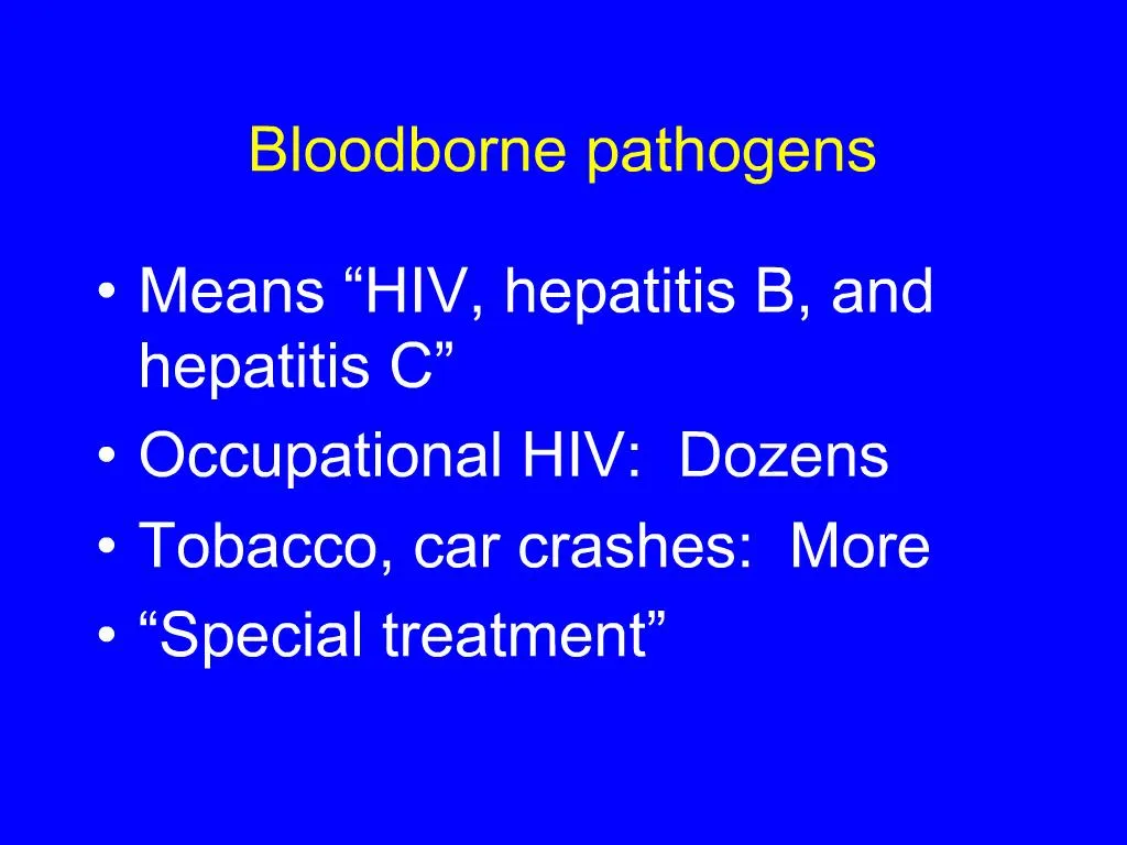 PPT - Bloodborne pathogens PowerPoint Presentation, free download - ID ...