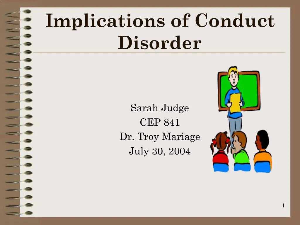 PPT - Implications of Conduct Disorder PowerPoint Presentation, free ...