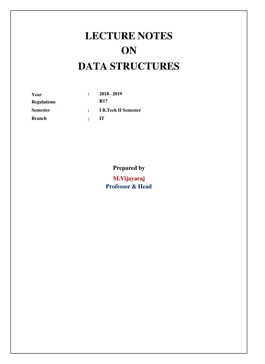 PPT - LECTURE NOTES ON DATA STRUCTURES PowerPoint Presentation, free ...
