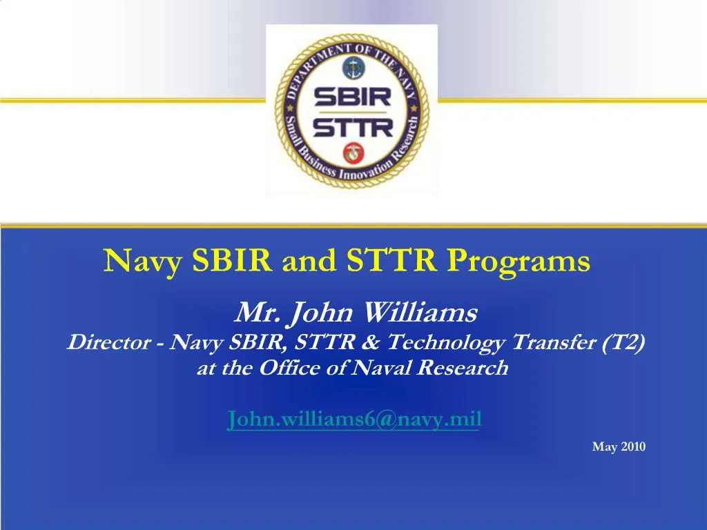 PPT - Navy SBIR and STTR Programs PowerPoint Presentation, free download - ID:246905