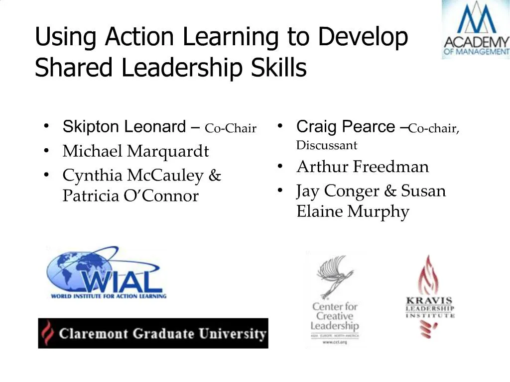 PPT - Using Action Learning to Develop Shared Leadership Skills ...