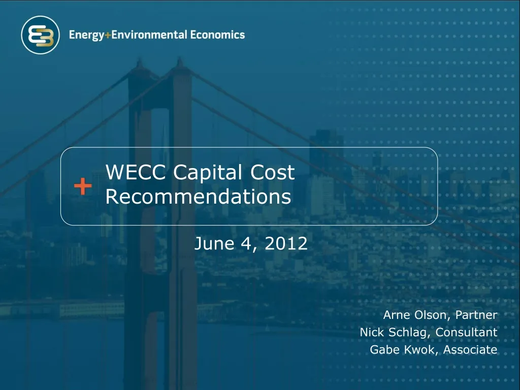 PPT - WECC Capital Cost Recommendations PowerPoint Presentation, free ...