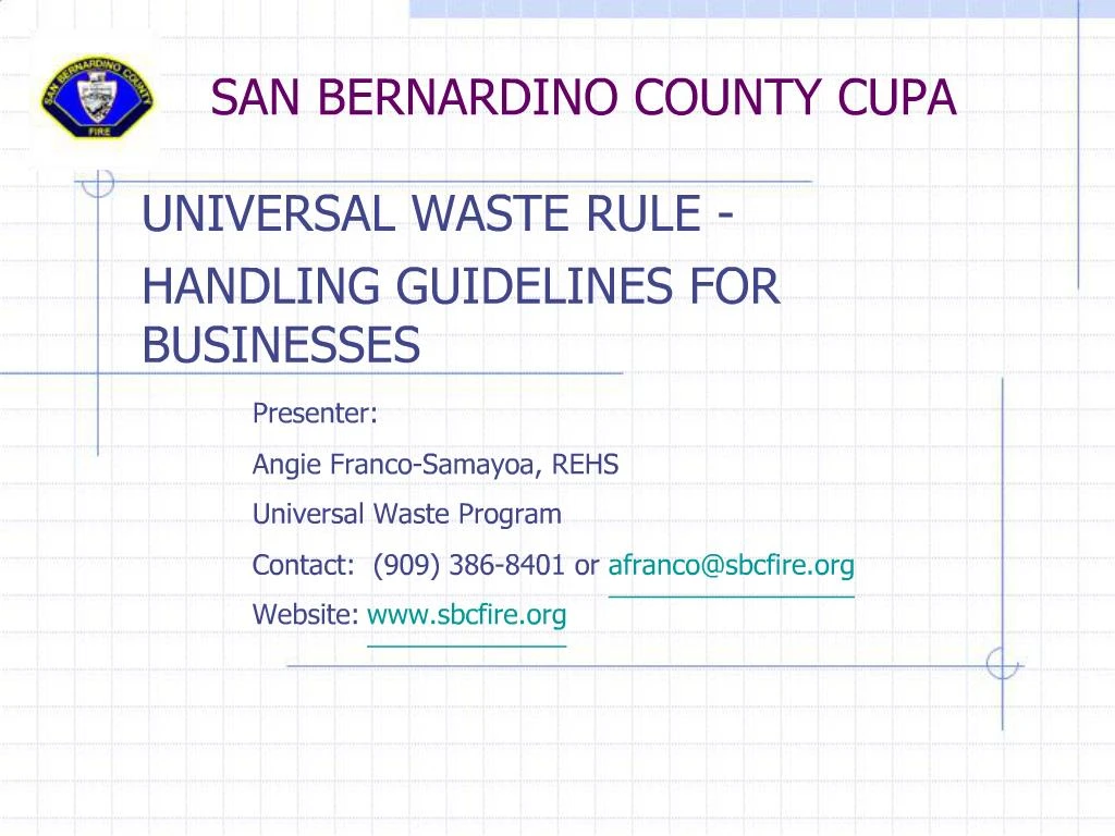 PPT - SAN BERNARDINO COUNTY CUPA PowerPoint Presentation, free download ...