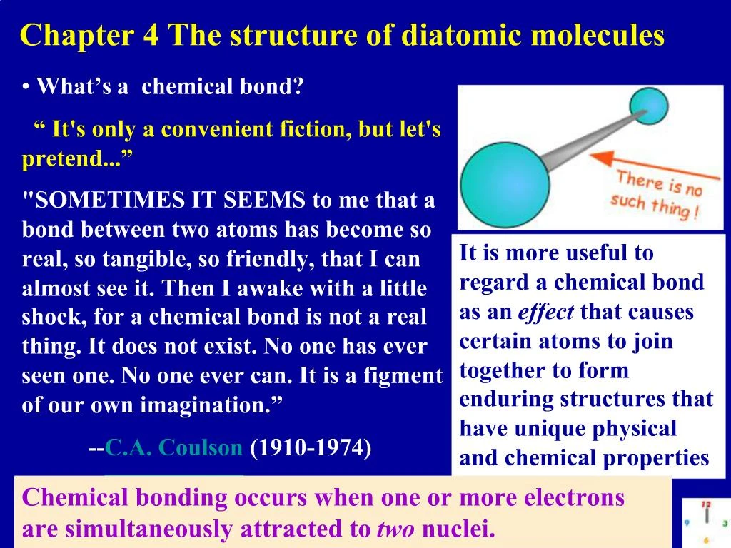PPT - Chapter 4 The structure of diatomic molecules PowerPoint ...