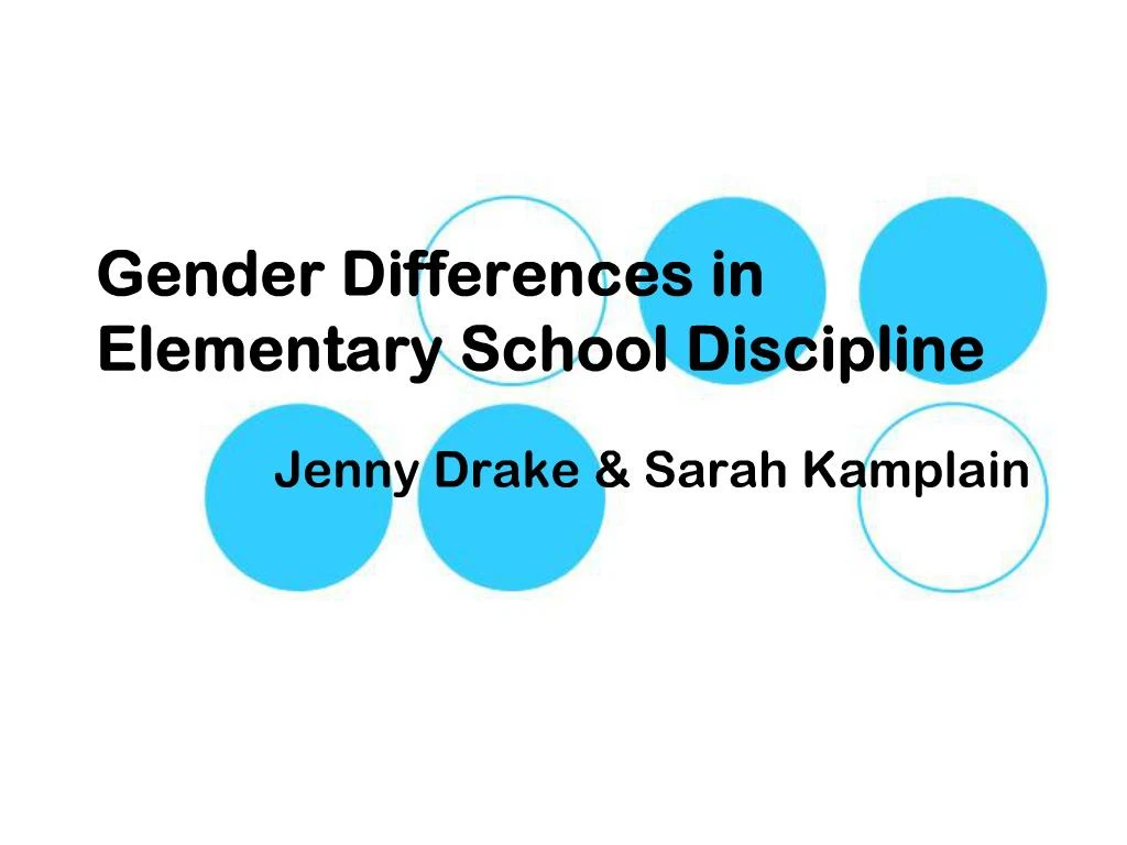 Ppt Gender Differences In Elementary School Discipline Powerpoint
