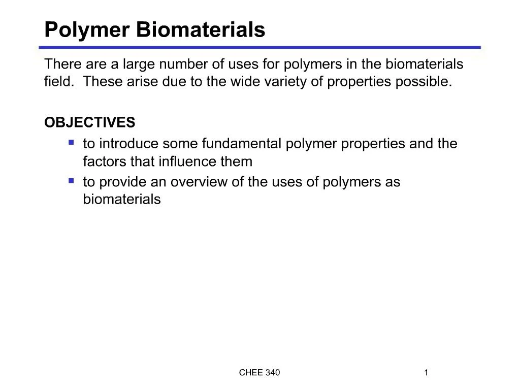 PPT - Polymer Biomaterials PowerPoint Presentation, free download - ID ...