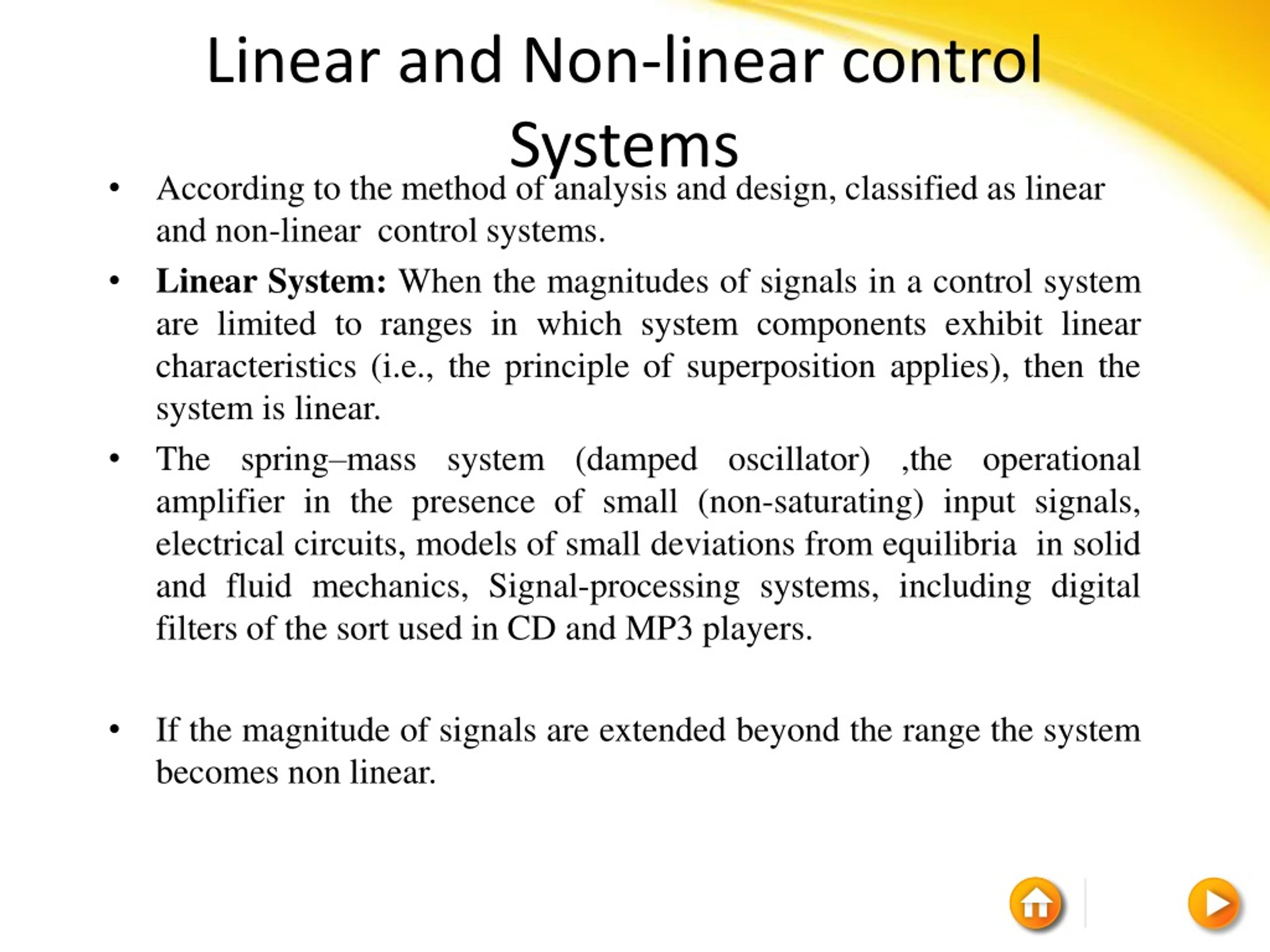 Linear Vs Non Linear Control System Design Talk