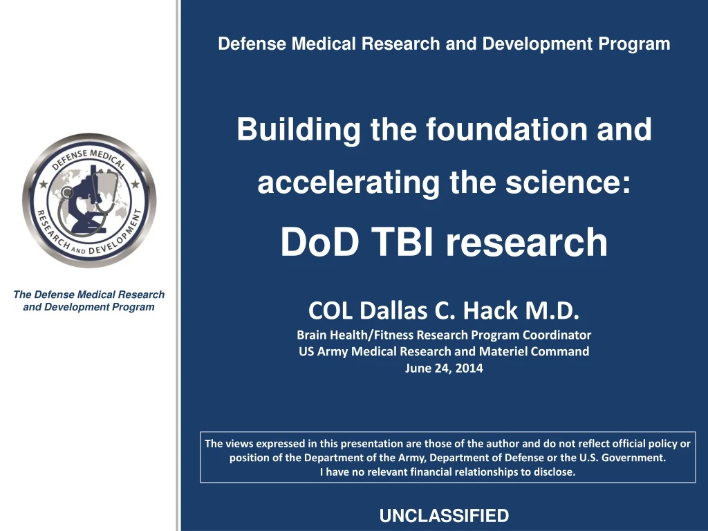 PPT - Defense Medical Research and Development Program PowerPoint ...