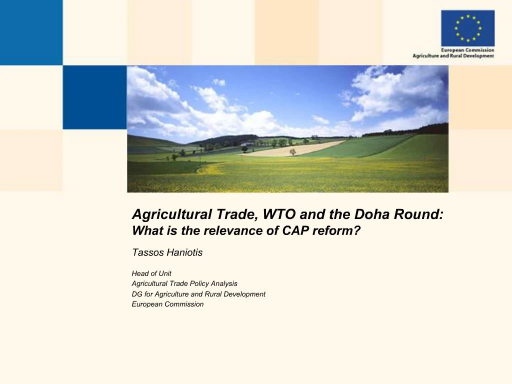 PPT - Agricultural Trade, WTO and the Doha Round: What is the relevance ...