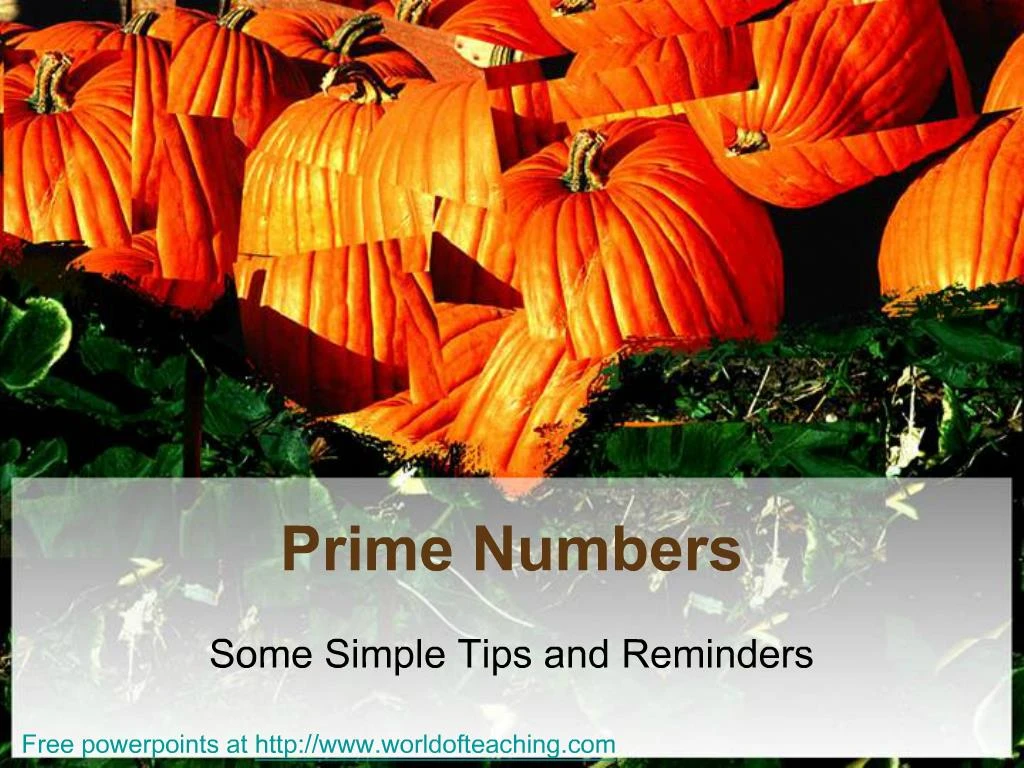 PPT - Prime Numbers PowerPoint Presentation, free download - ID:271952
