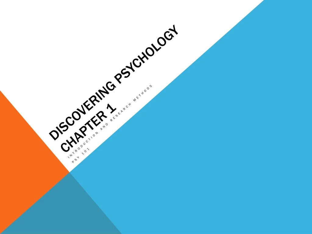PPT - Discovering Psychology Chapter 1 PowerPoint Presentation, free ...