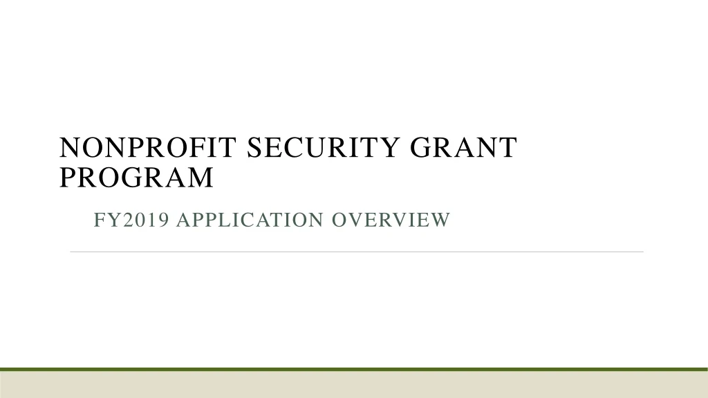 PPT - Nonprofit Security Grant Program PowerPoint Presentation, free download - ID:278208