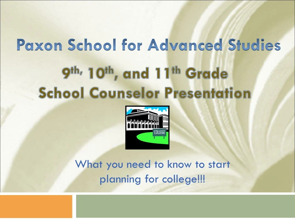 PPT - Paxon School for Advanced Studies PowerPoint Presentation, free ...
