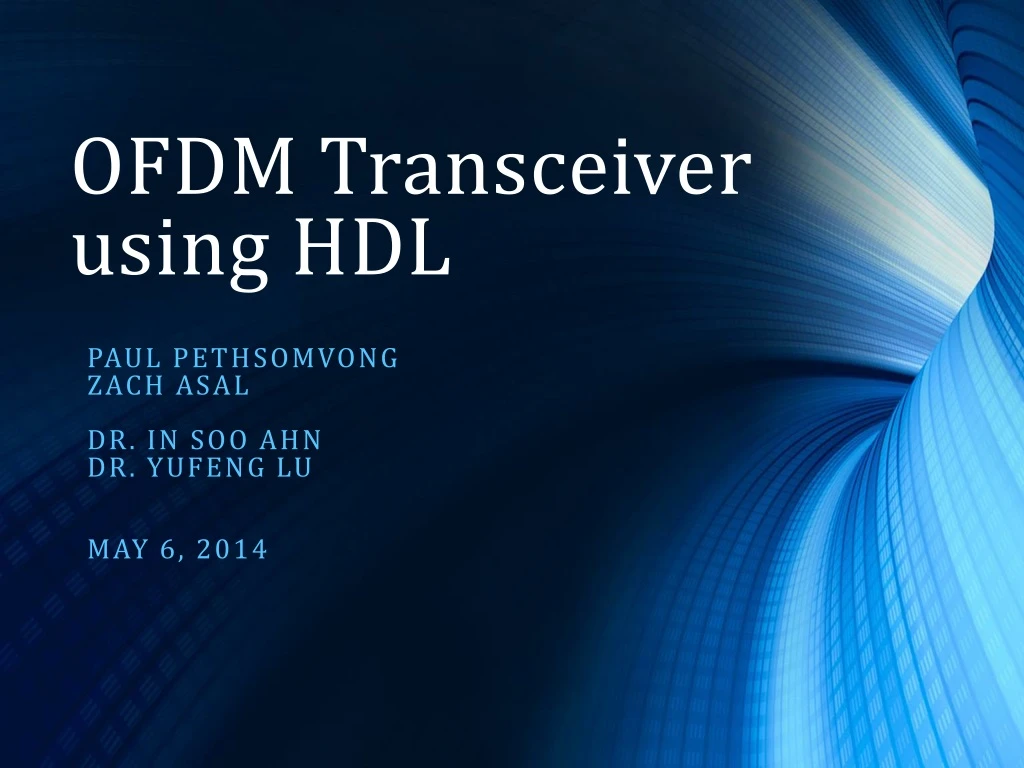 PPT - OFDM Transceiver using HDL PowerPoint Presentation, free download ...