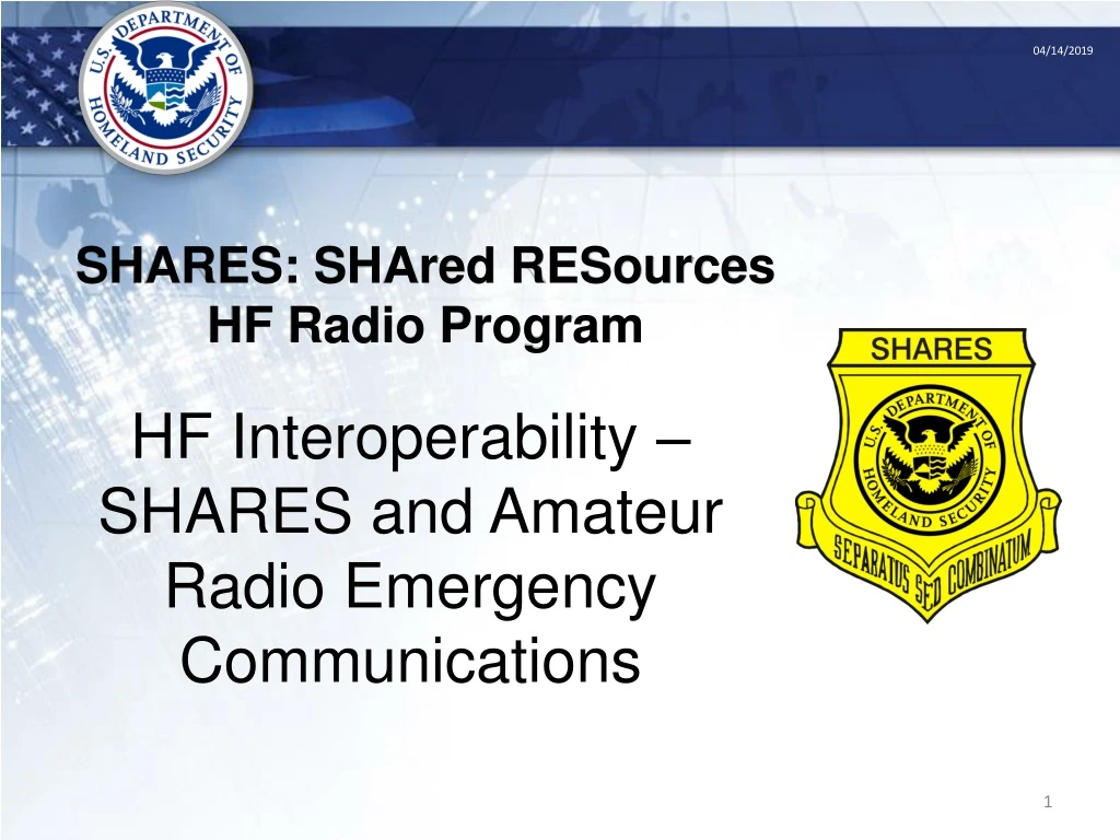 PPT - SHARES: SHAred RESources HF Radio Program PowerPoint Presentation ...