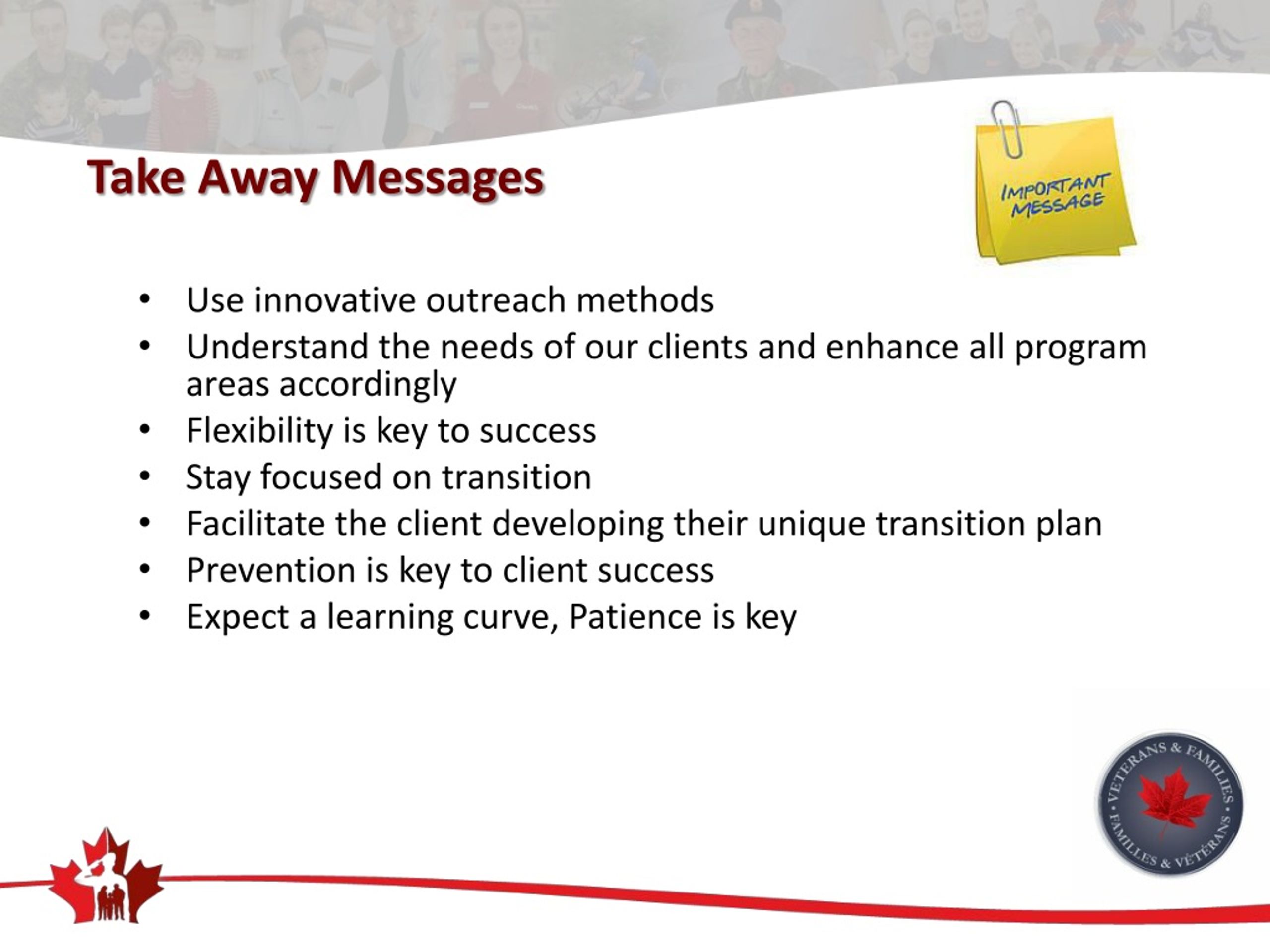 PPT - WELCOME/BIENVENUE Veteran Family Program Stream Strengthening ...