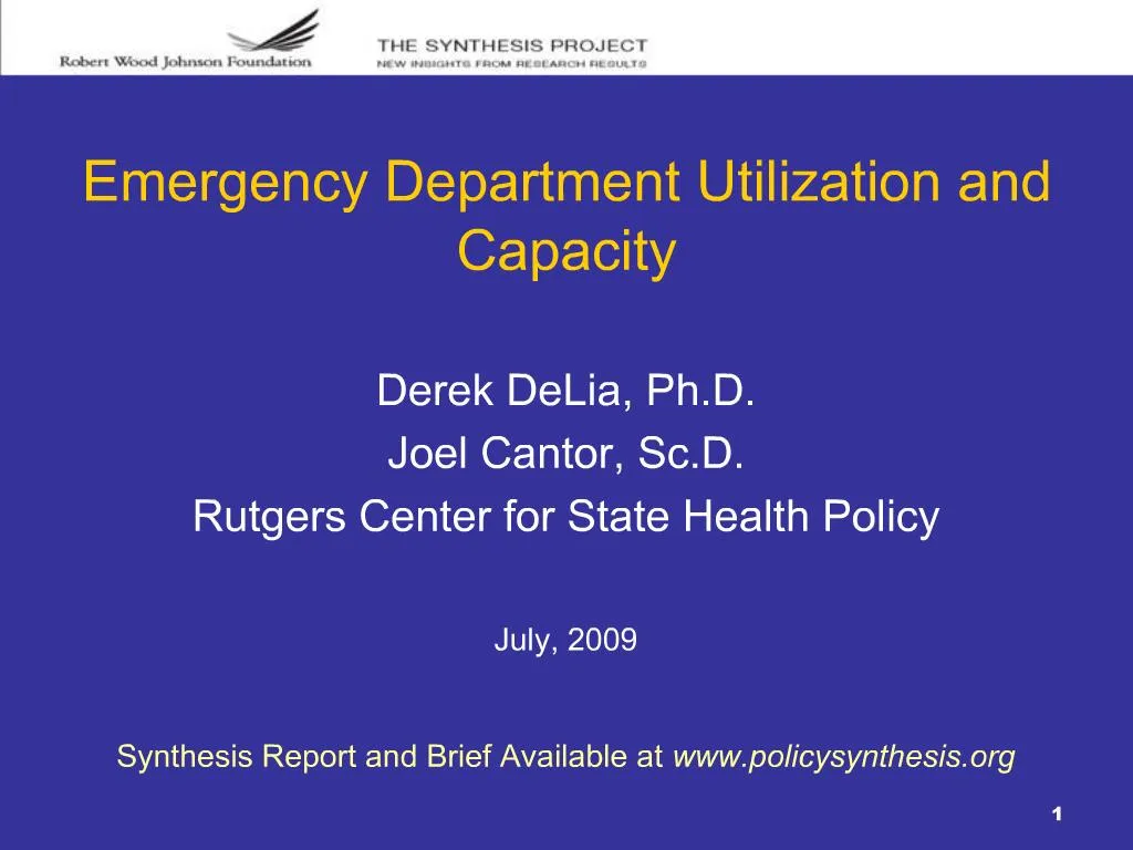 PPT - Emergency Department Utilization and Capacity PowerPoint ...