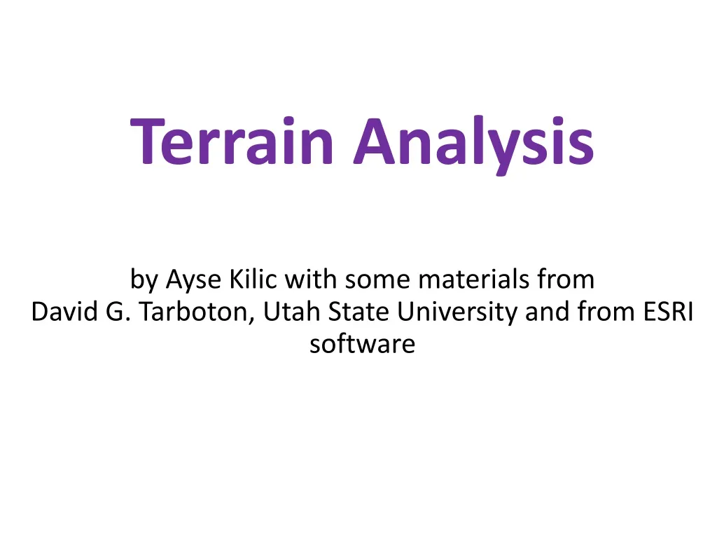PPT - Terrain Analysis PowerPoint Presentation, free download - ID:286216