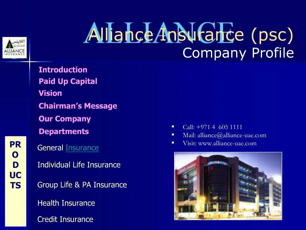PPT - Alliance Insurance psc Company Profile PowerPoint Presentation ...