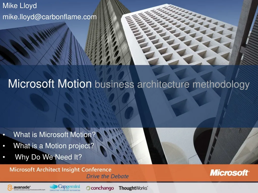 PPT - Microsoft Motion business architecture methodology PowerPoint ...
