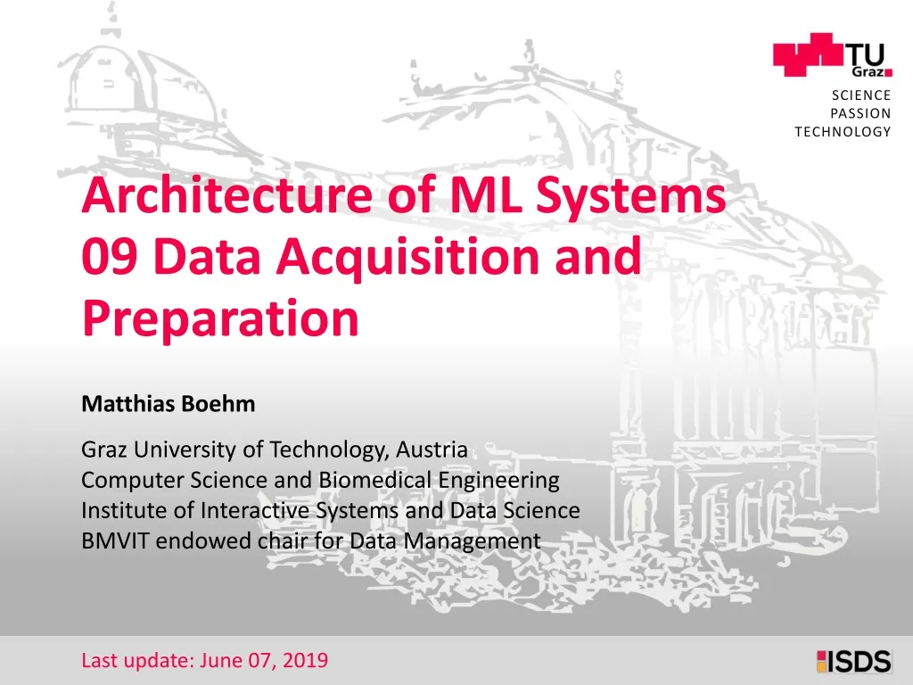 PPT - Architecture of ML Systems 09 Data Acquisition and Preparation ...