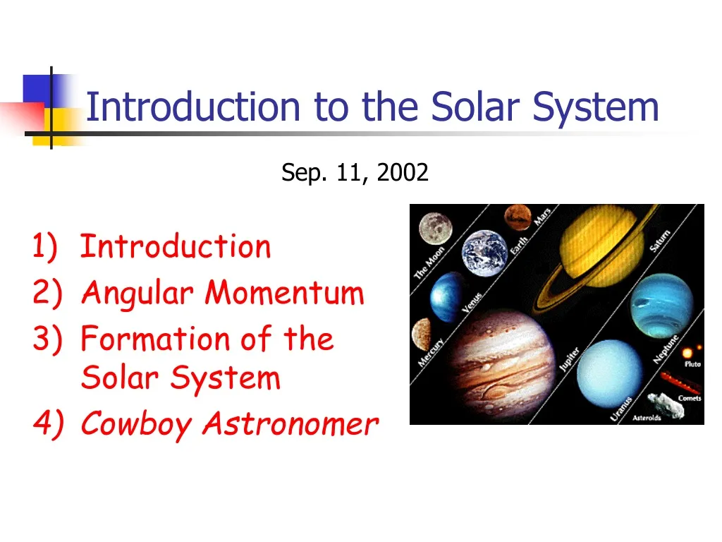 PPT - Introduction to the Solar System PowerPoint Presentation, free ...