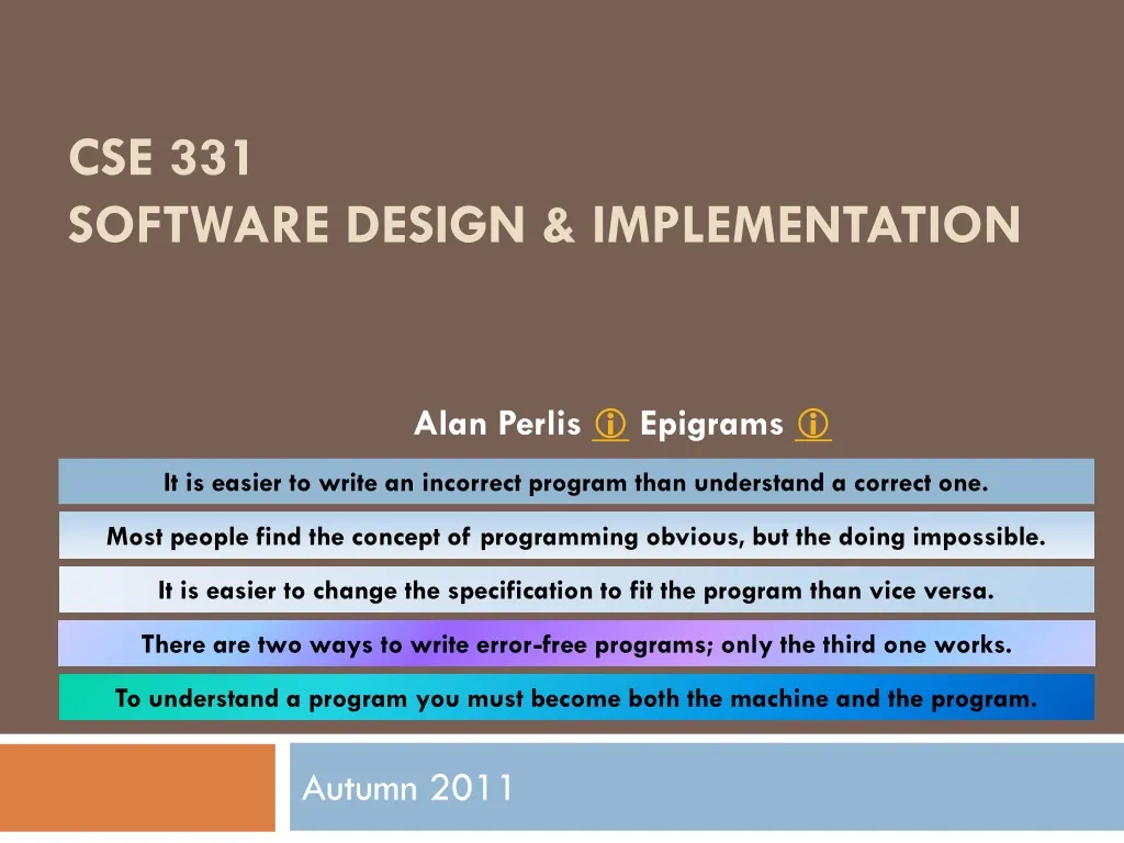 PPT - CSE 331 Software Design & Implementation PowerPoint Presentation ...