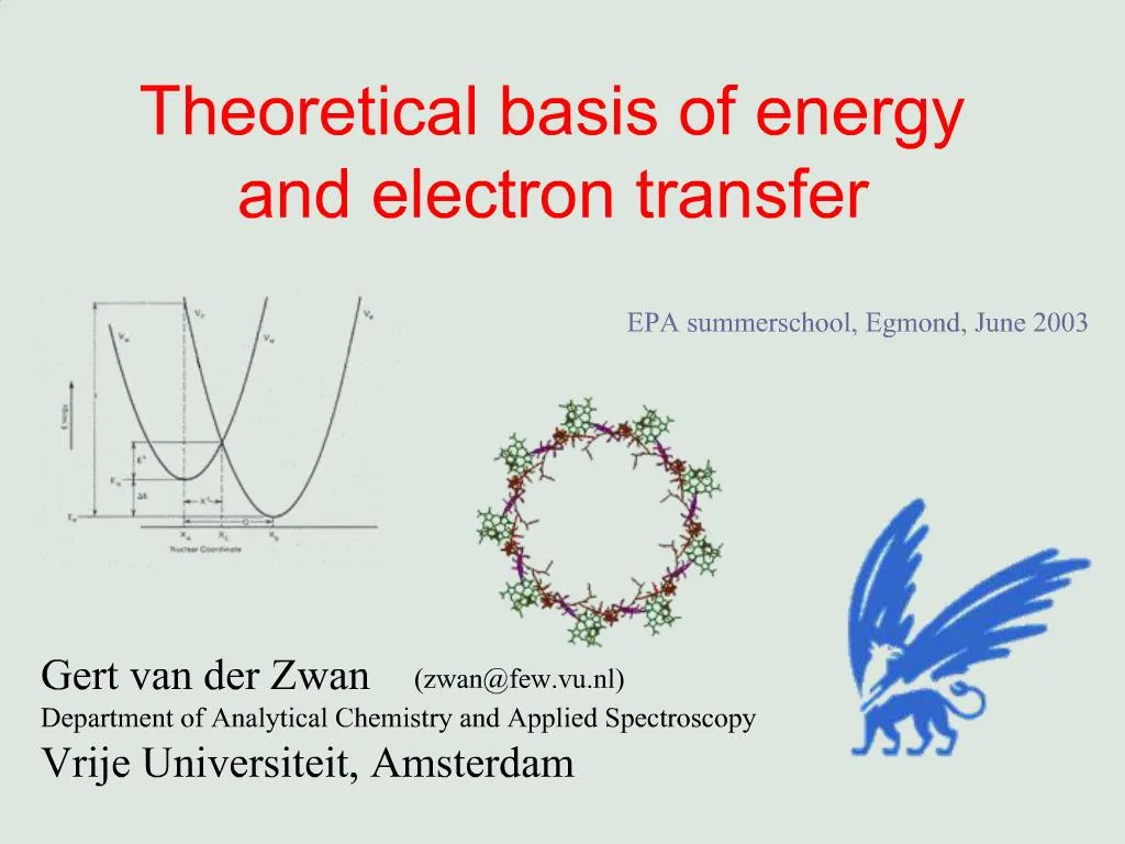 PPT - Theoretical basis of energy and electron transfer PowerPoint ...