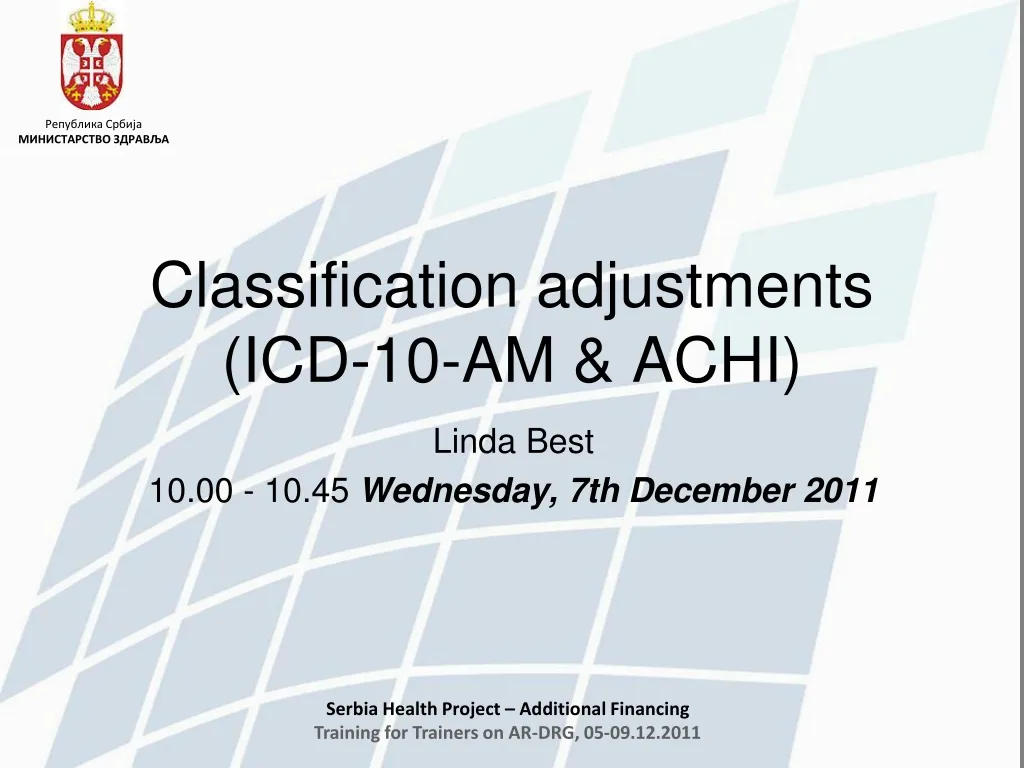 PPT - Classification adjustments (ICD-10-AM & ACHI) PowerPoint ...