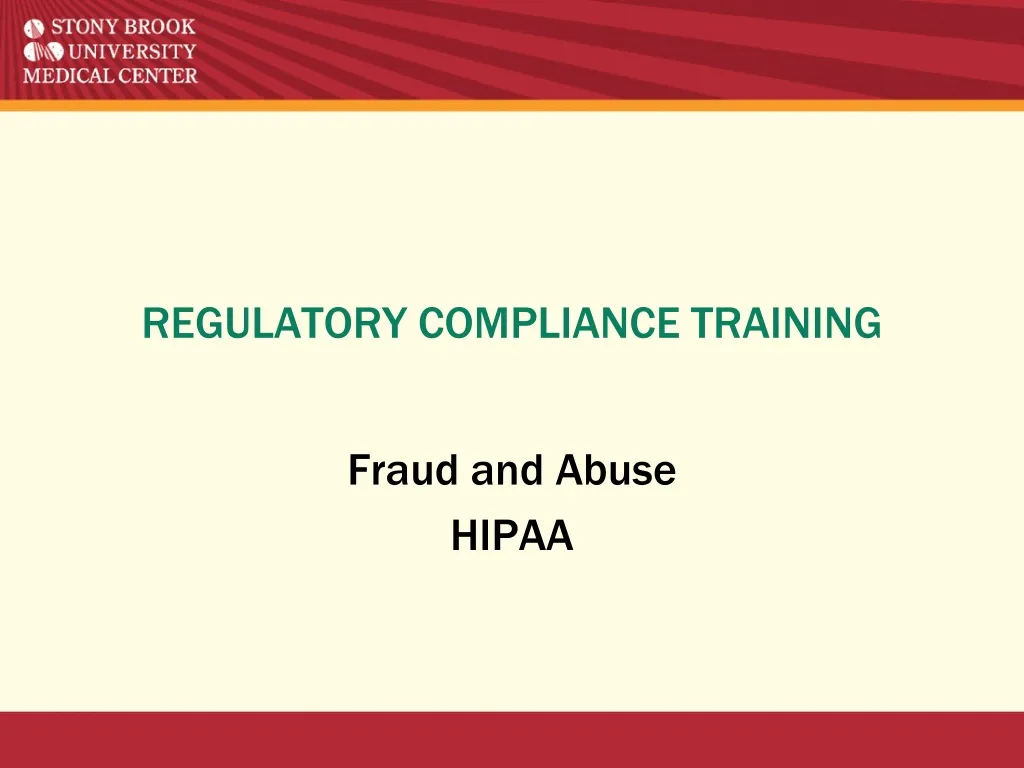 PPT - REGULATORY COMPLIANCE TRAINING PowerPoint Presentation, free ...