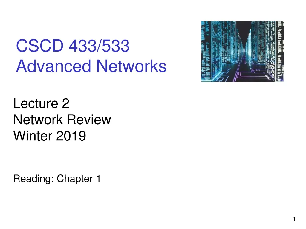 PPT - CSCD 433/533 Advanced Networks PowerPoint Presentation, free ...