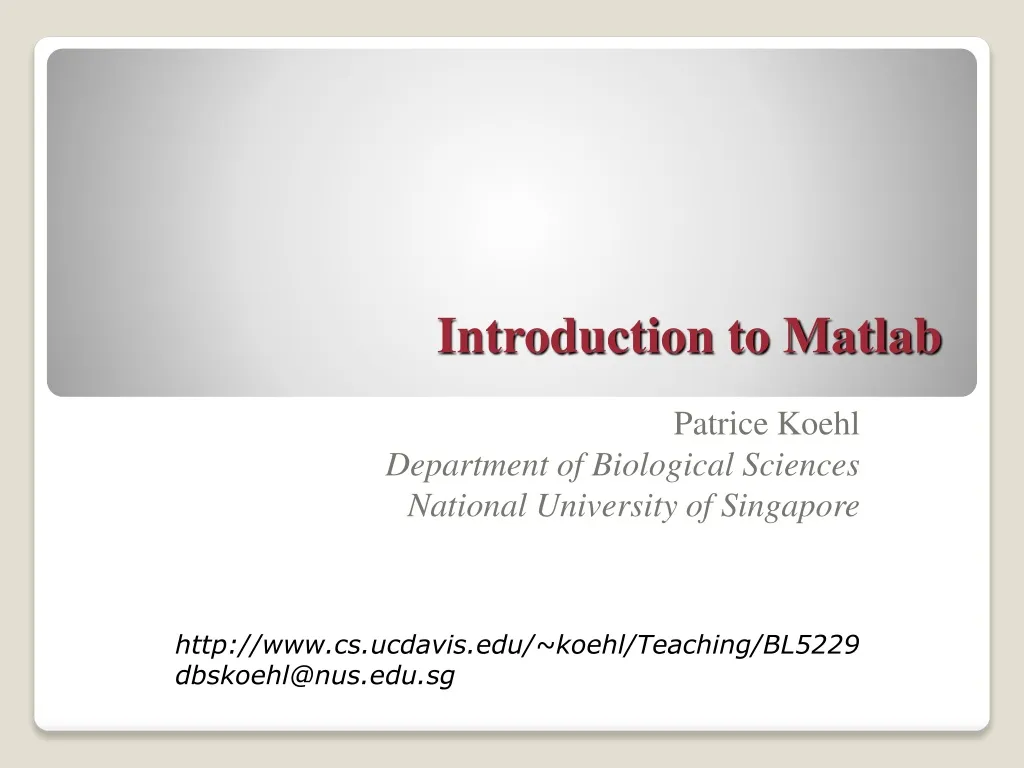 PPT - Introduction to Matlab PowerPoint Presentation, free download ...