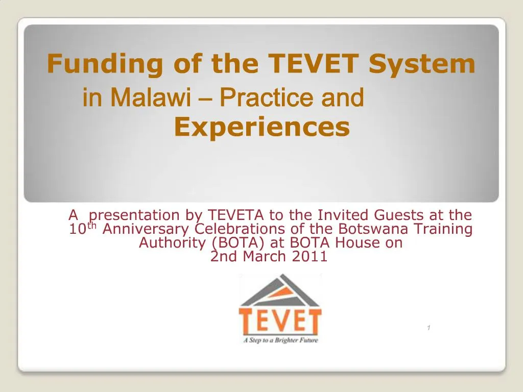 PPT - Funding of the TEVET System in Malawi Practice and Experiences ...
