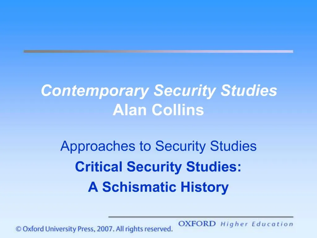 PPT - Contemporary Security Studies Alan Collins PowerPoint ...