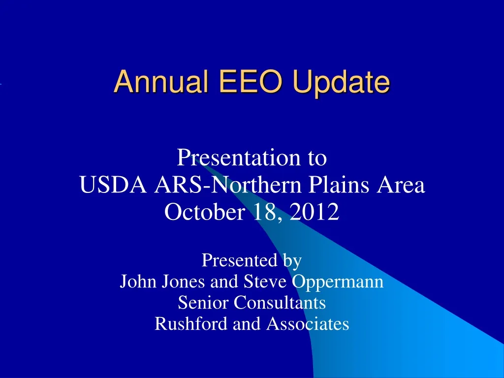 PPT - Annual EEO Update PowerPoint Presentation, free download - ID:302359