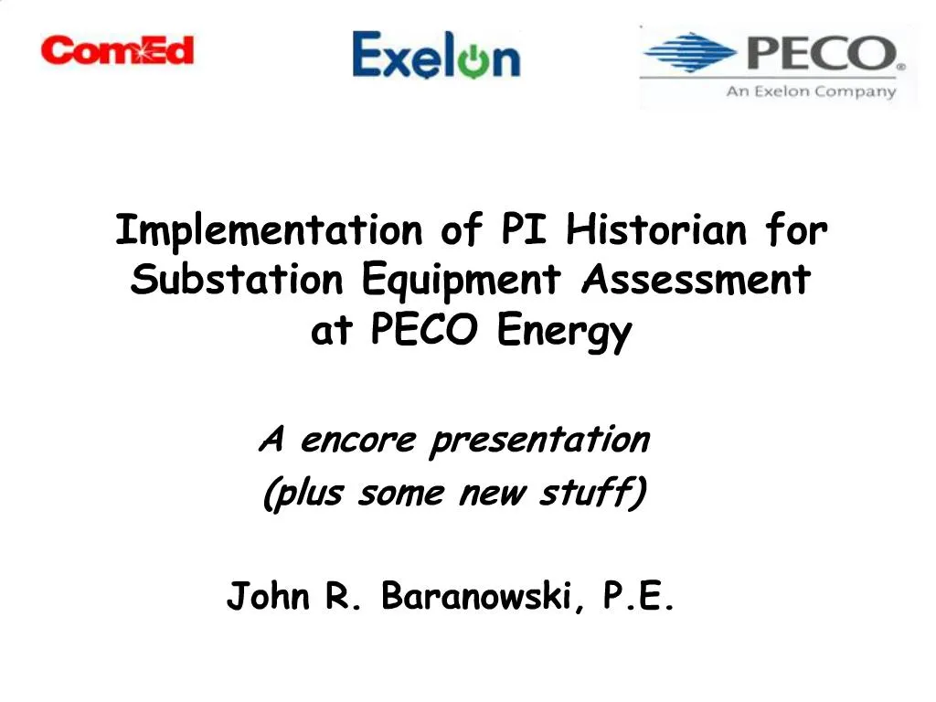 PPT - Implementation of PI Historian for Substation Equipment ...