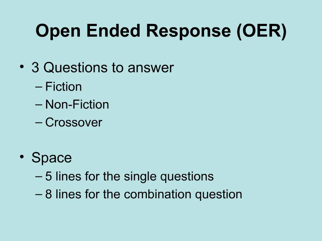 PPT - Open Ended Response OER PowerPoint Presentation, free download ...