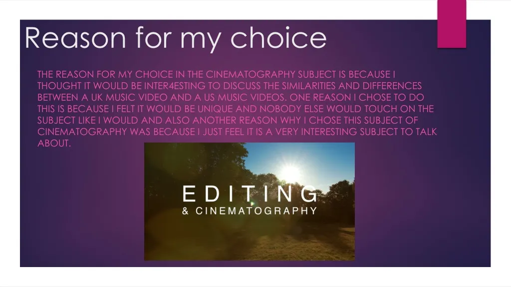 PPT - Reason for my choice PowerPoint Presentation, free download - ID ...