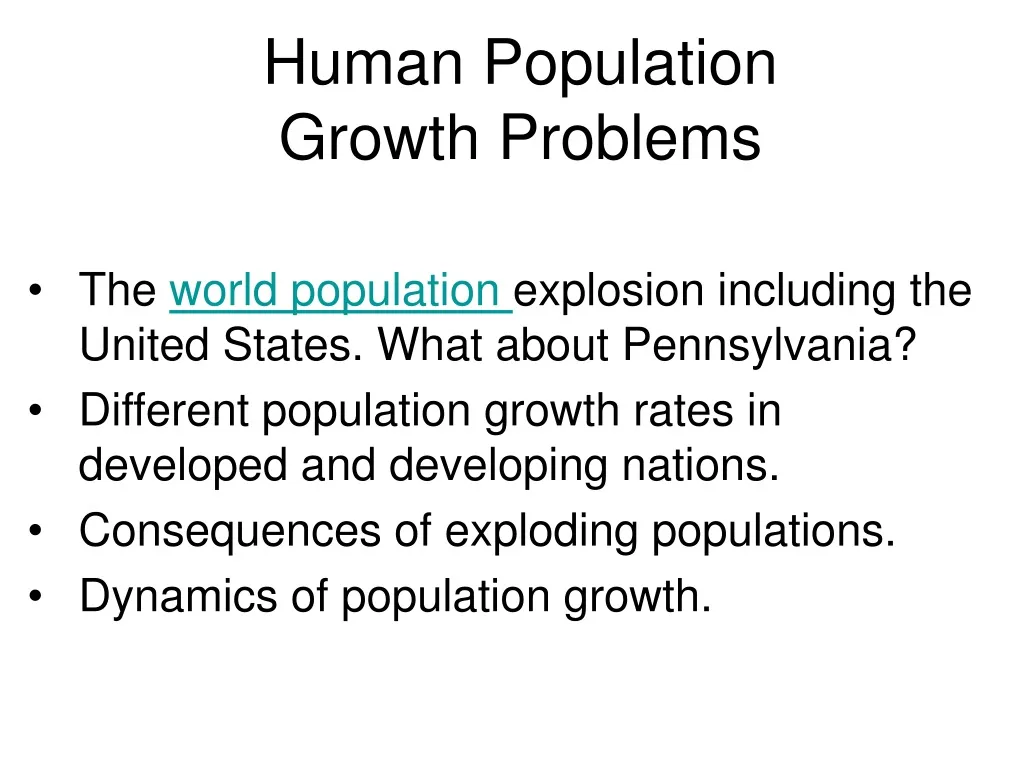 PPT - Human Population Growth Problems PowerPoint Presentation, free ...