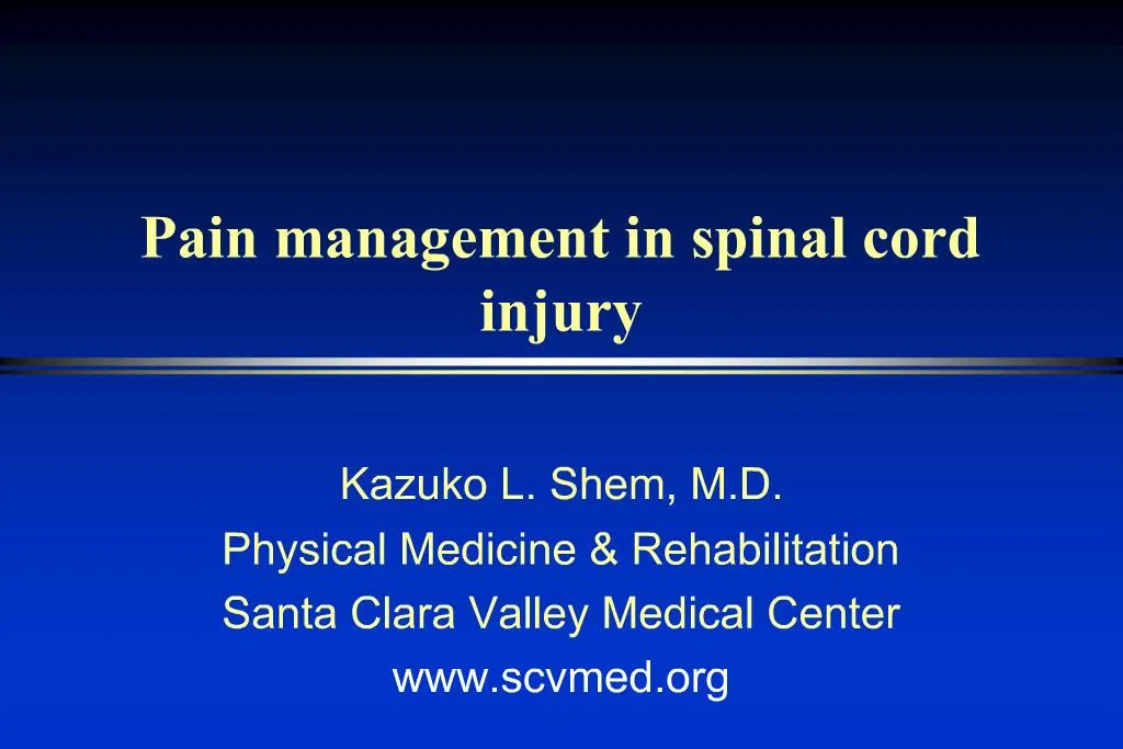 PPT - Pain management in spinal cord injury PowerPoint Presentation ...