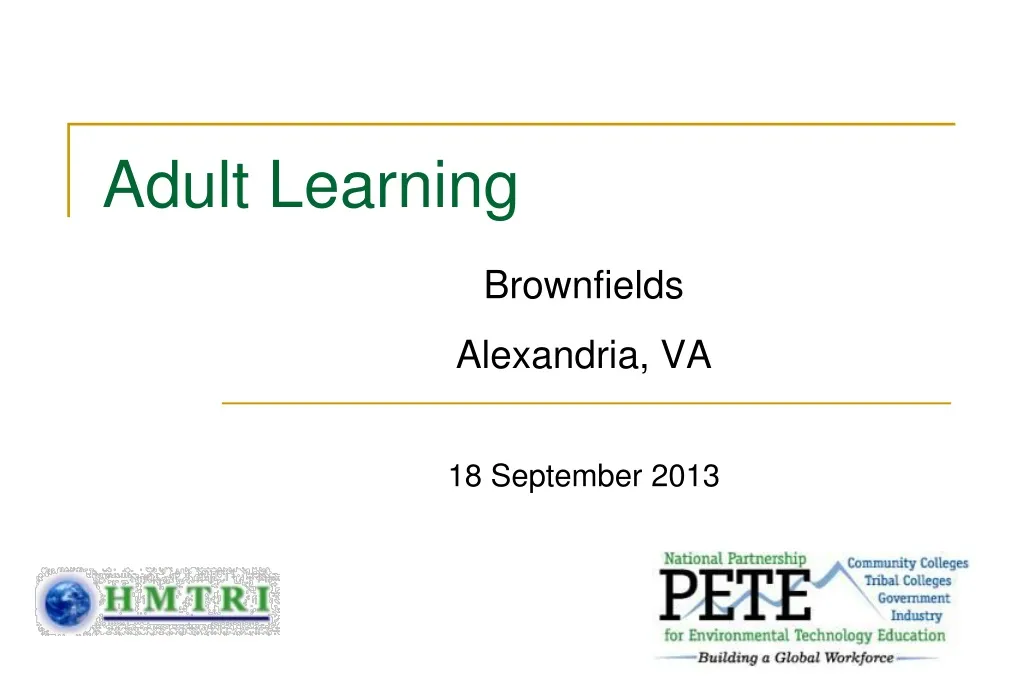PPT - Adult Learning PowerPoint Presentation, free download - ID:307020