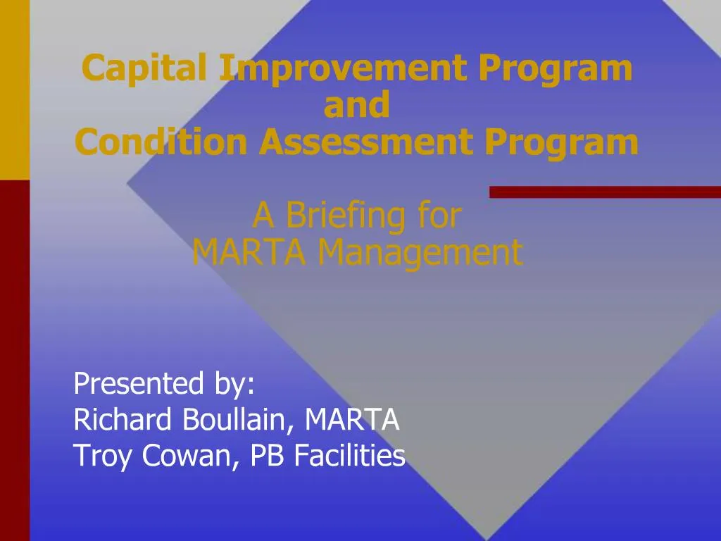 PPT - Capital Improvement Program and Condition Assessment Program A ...