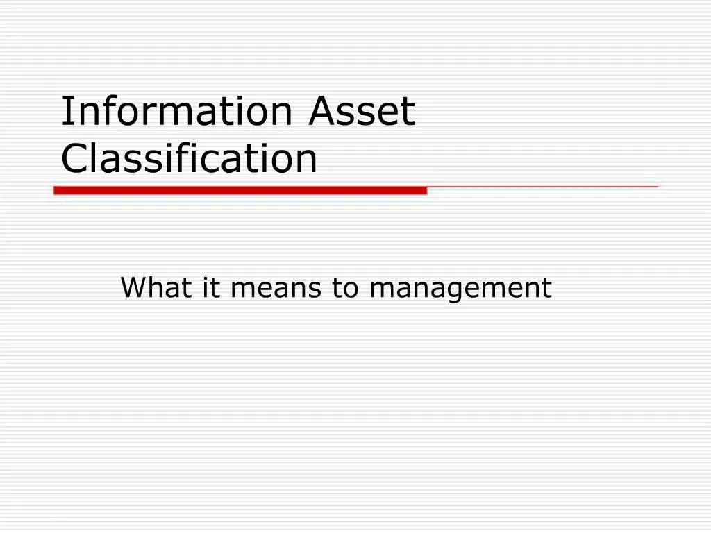 PPT - Information Asset Classification PowerPoint Presentation, free ...
