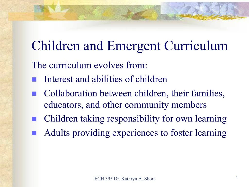 PPT - Children and Emergent Curriculum PowerPoint Presentation, free ...