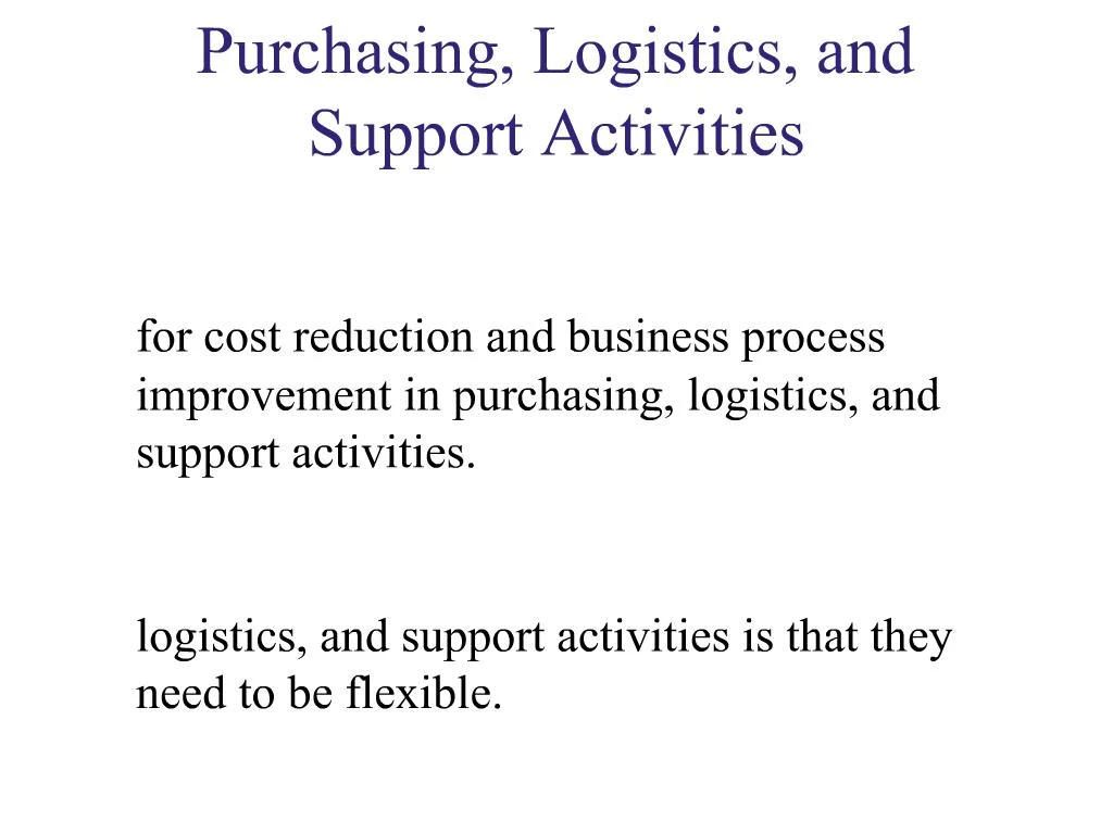 PPT - Purchasing, Logistics, and Support Activities PowerPoint ...