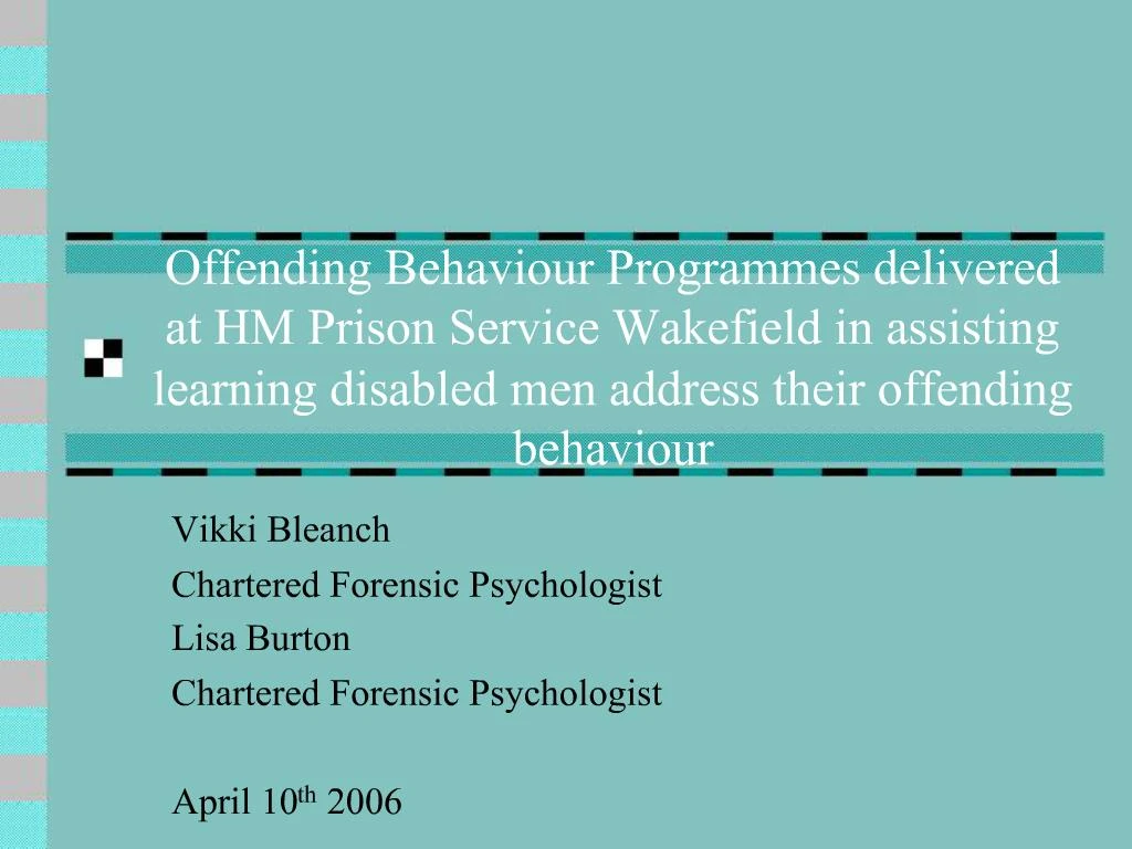 PPT - Offending Behaviour Programmes delivered at HM Prison Service ...