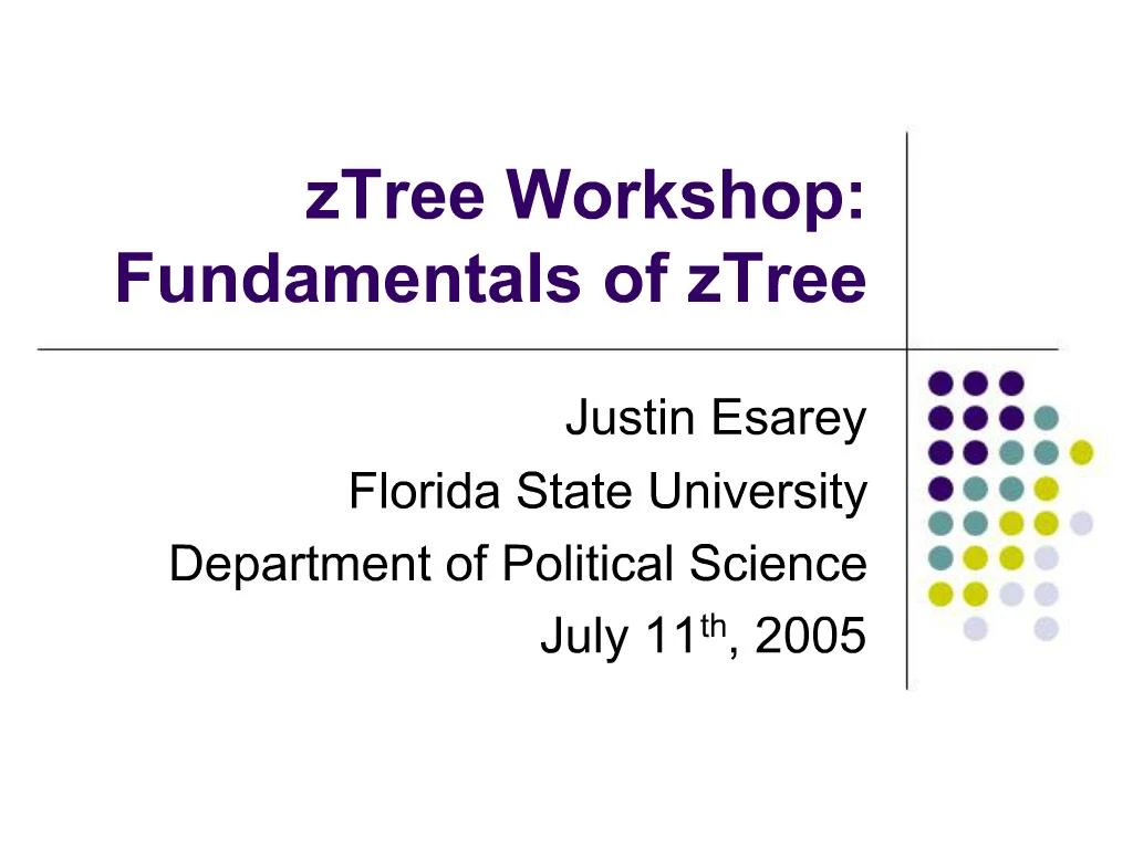PPT - ZTree Workshop: Fundamentals of zTree PowerPoint Presentation ...