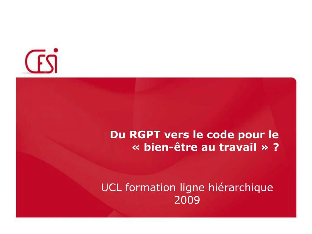 PPT - Du RGPT vers le code pour le bien- tre au travail PowerPoint ...