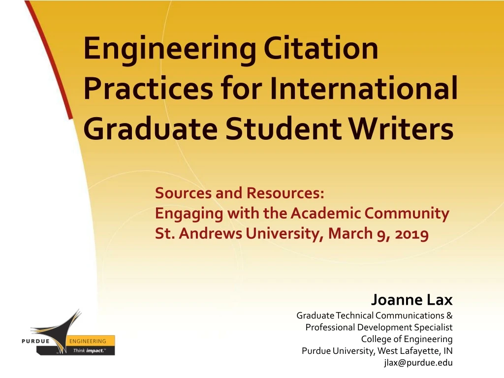 PPT - Engineering Citation Practices for International Graduate Student ...